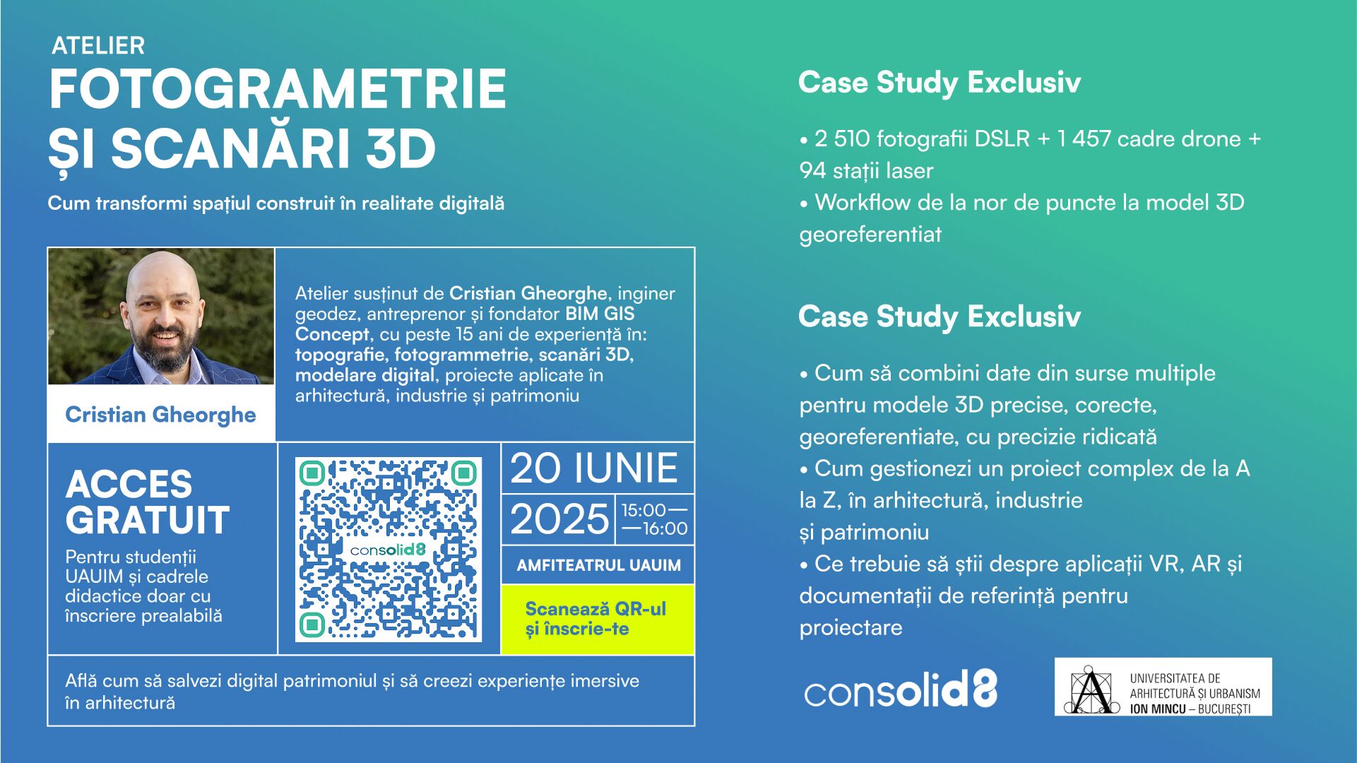 consolid8 Festival - atelier fotogrametrie și conferințe - UAUIM